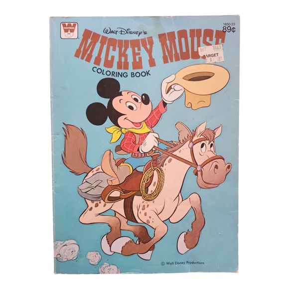 Disney | Toys | Vtg Disney Cowboy Mickey Mouse Coloring Book Activity ...